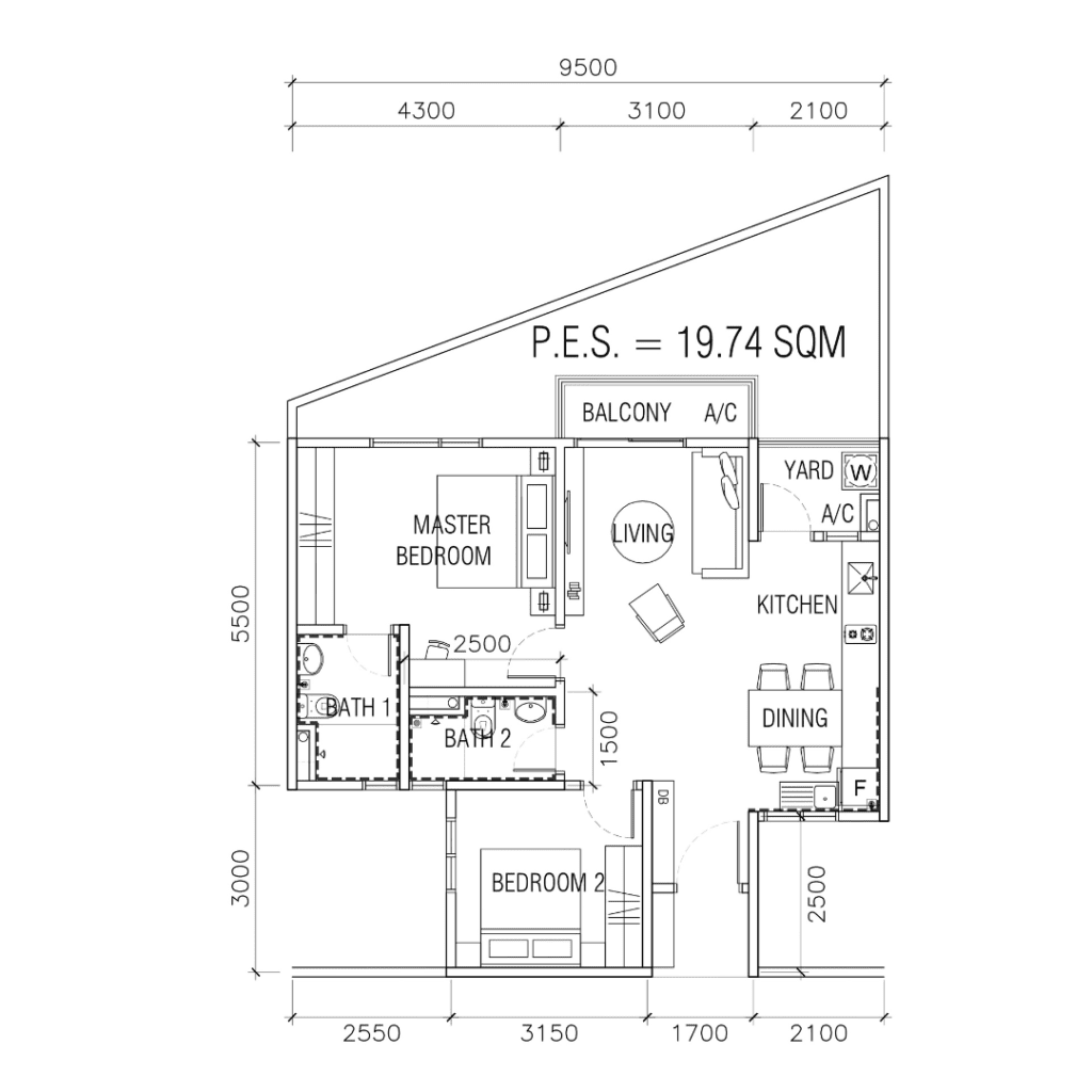 2 BEDROOMS - KSL Ceros Residences Modern Living