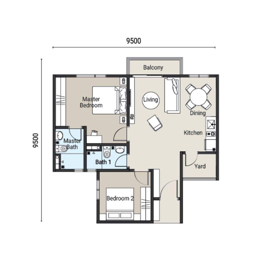 2 BEDROOMS - KSL Ceros Residences Modern Living